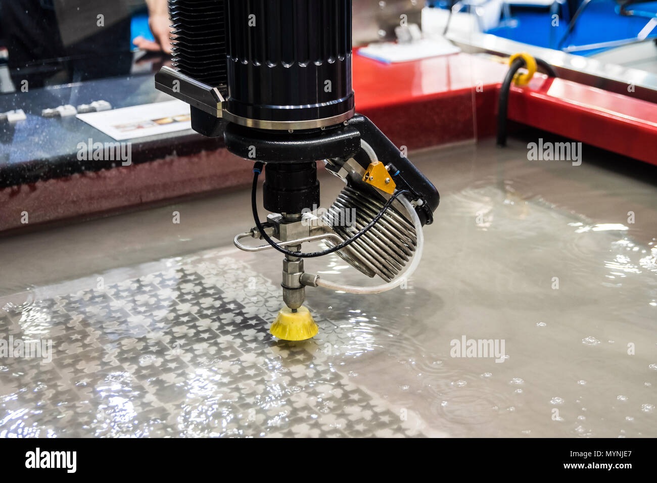 Precision 5 axis cutting head with direct drive technology Stock Photo ...