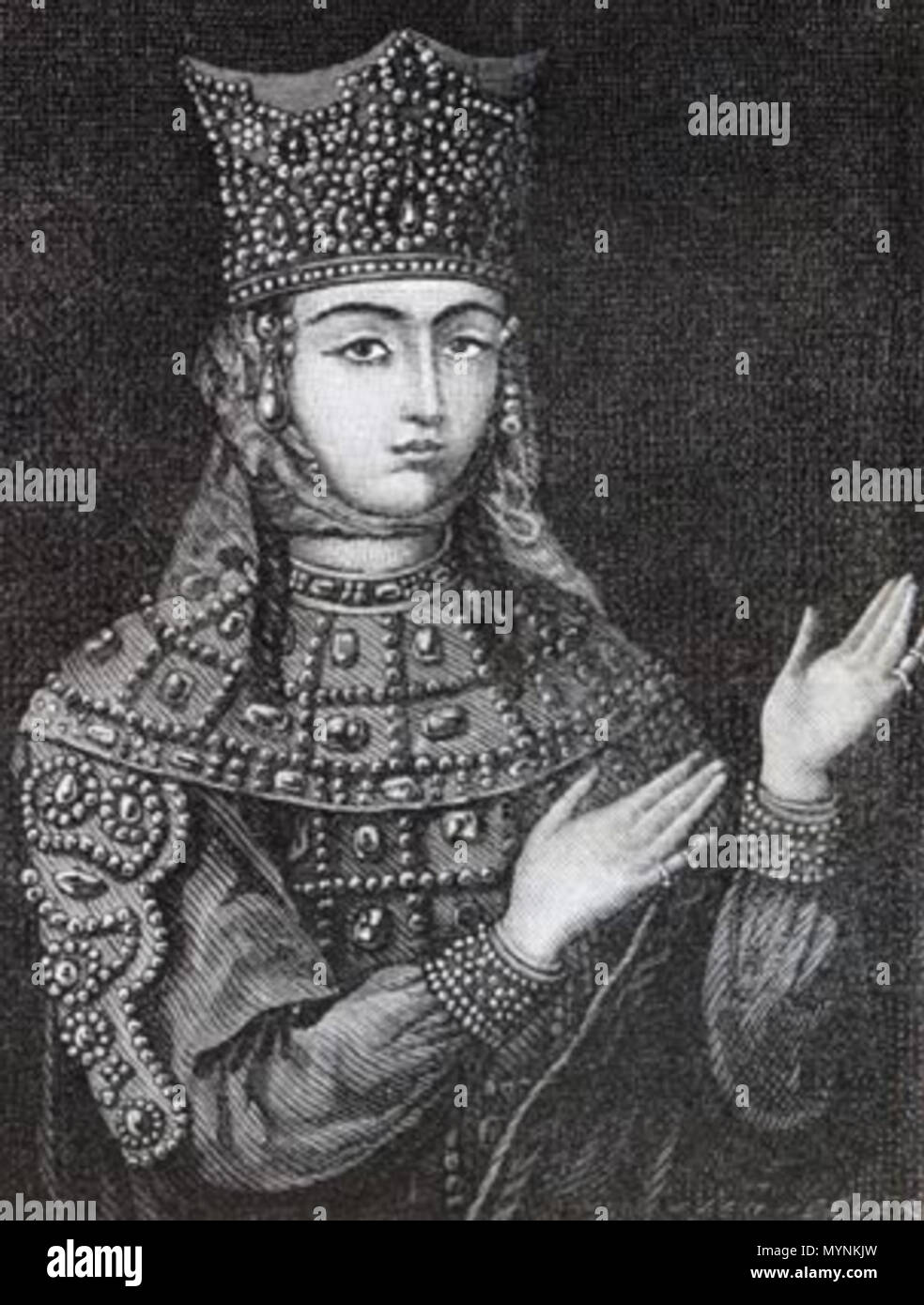 . English: Queen Tamar of Georgia. A 19th-century engraving . 19th ...