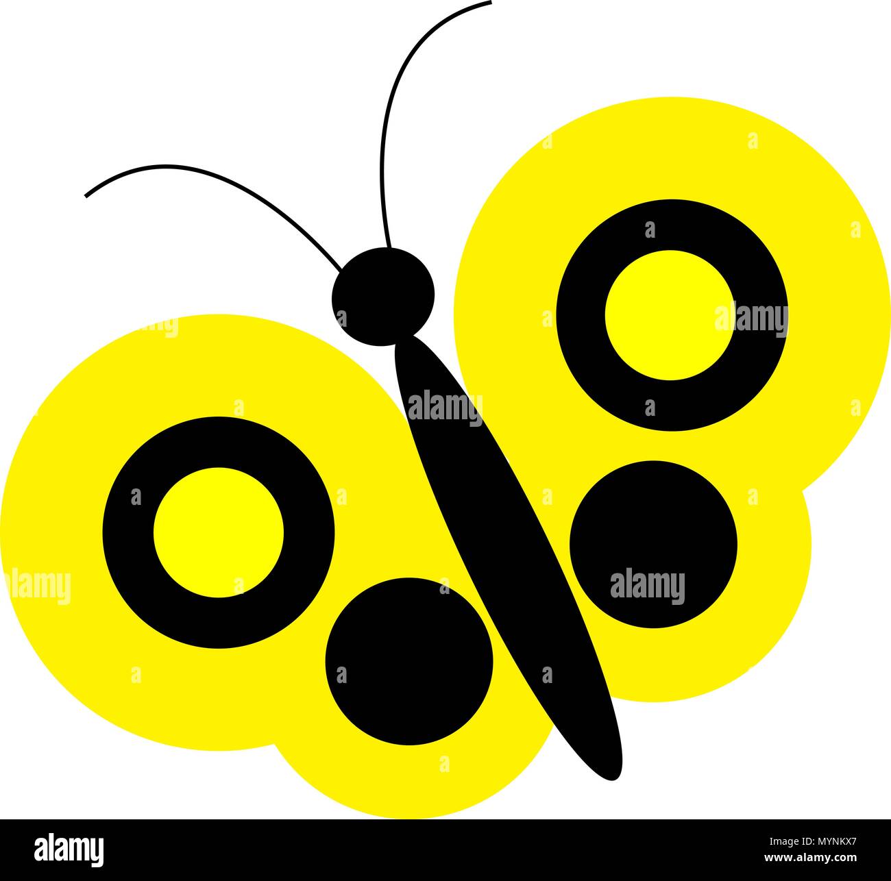 Simple vector yellow butterfly Stock Vector Image & Art - Alamy