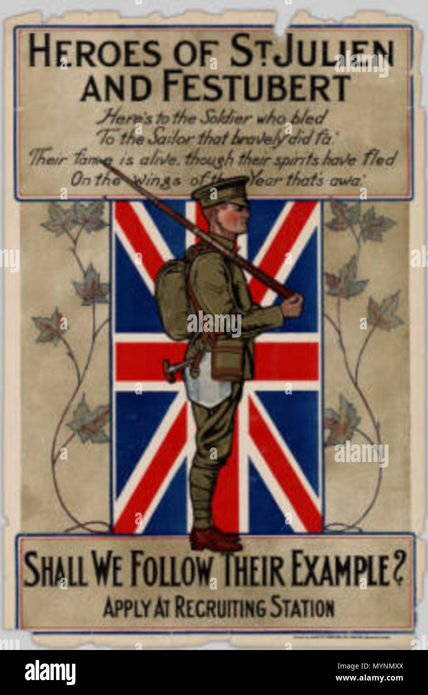 . English: World War I recruiting poster . [between 1914 and 1918 ...