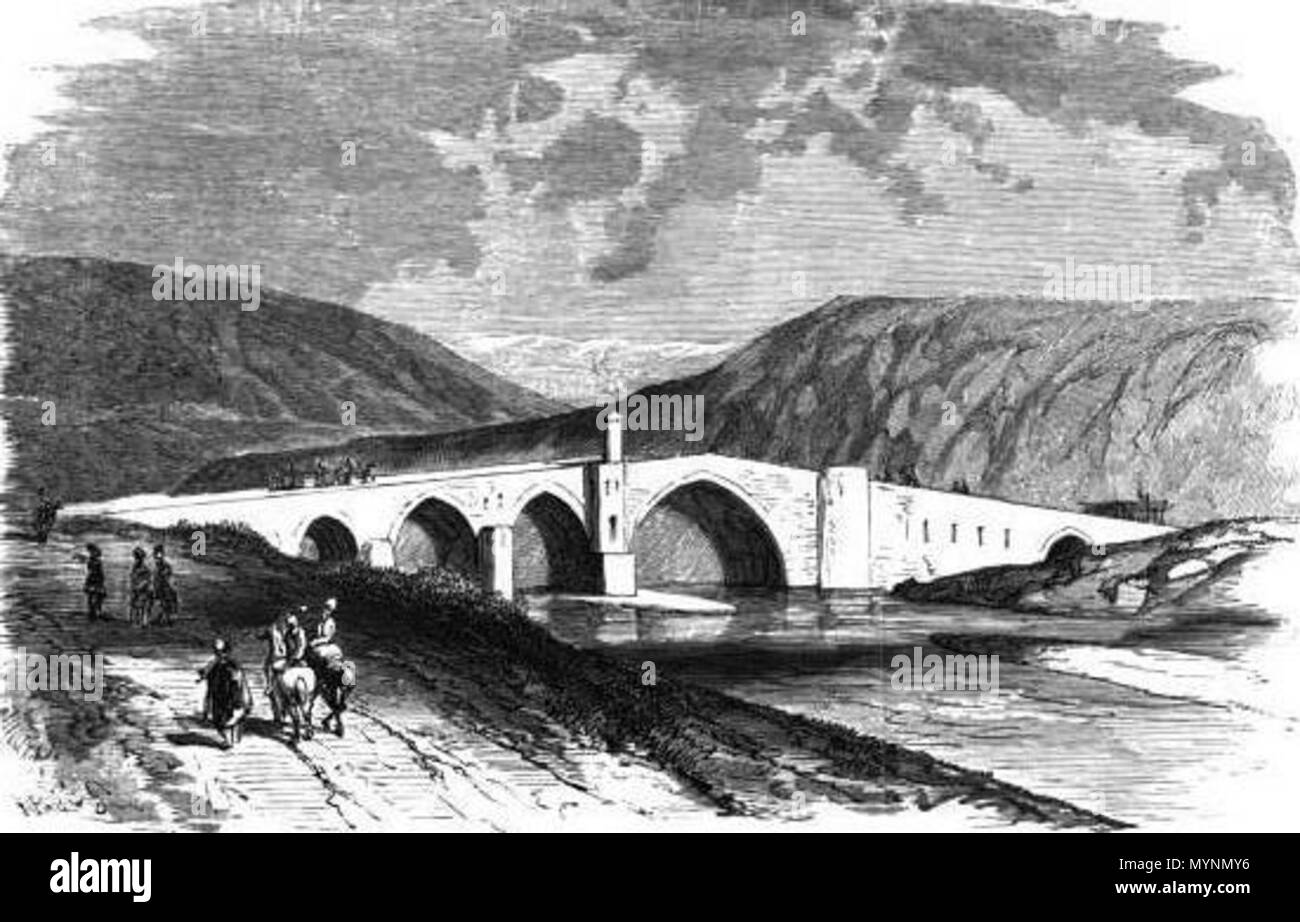 . English: 'Le Pont Rouge sur Le Khram, route d'Erivan', from Lettres ...