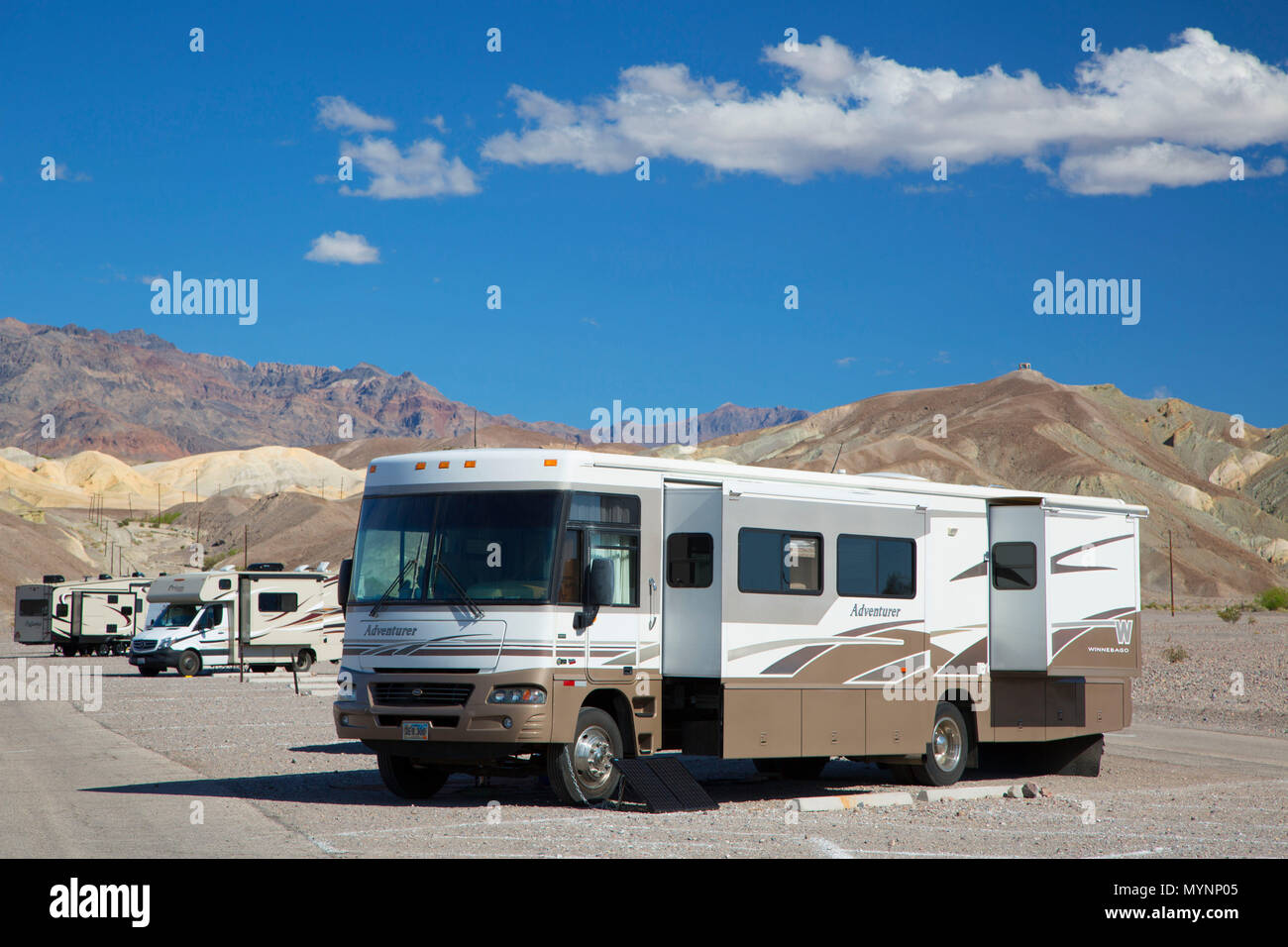 Motorhome in Sunset campground, Death Valley National Park, California ...
