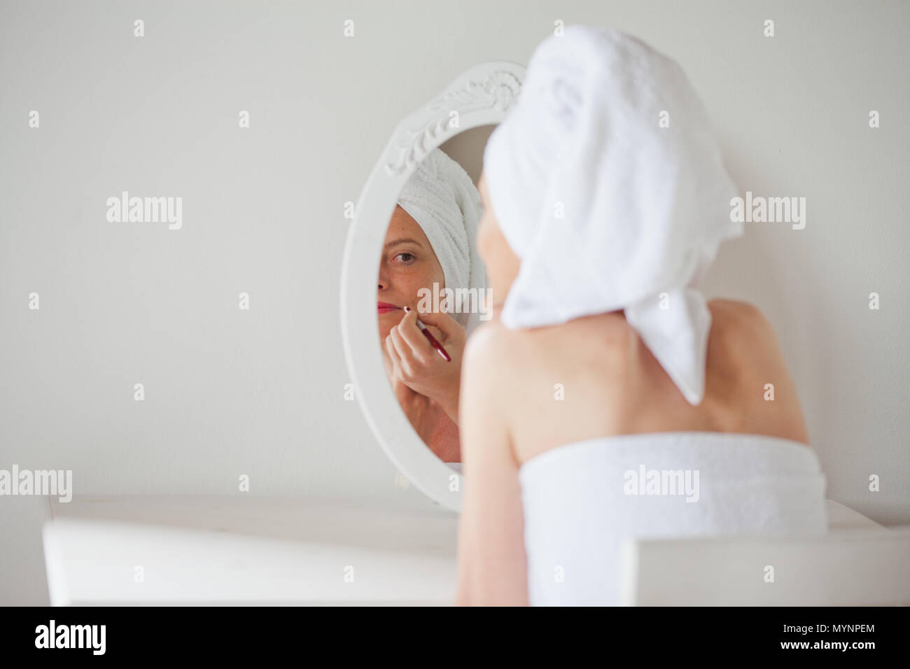 Wearing towels hi-res stock photography and images - Alamy