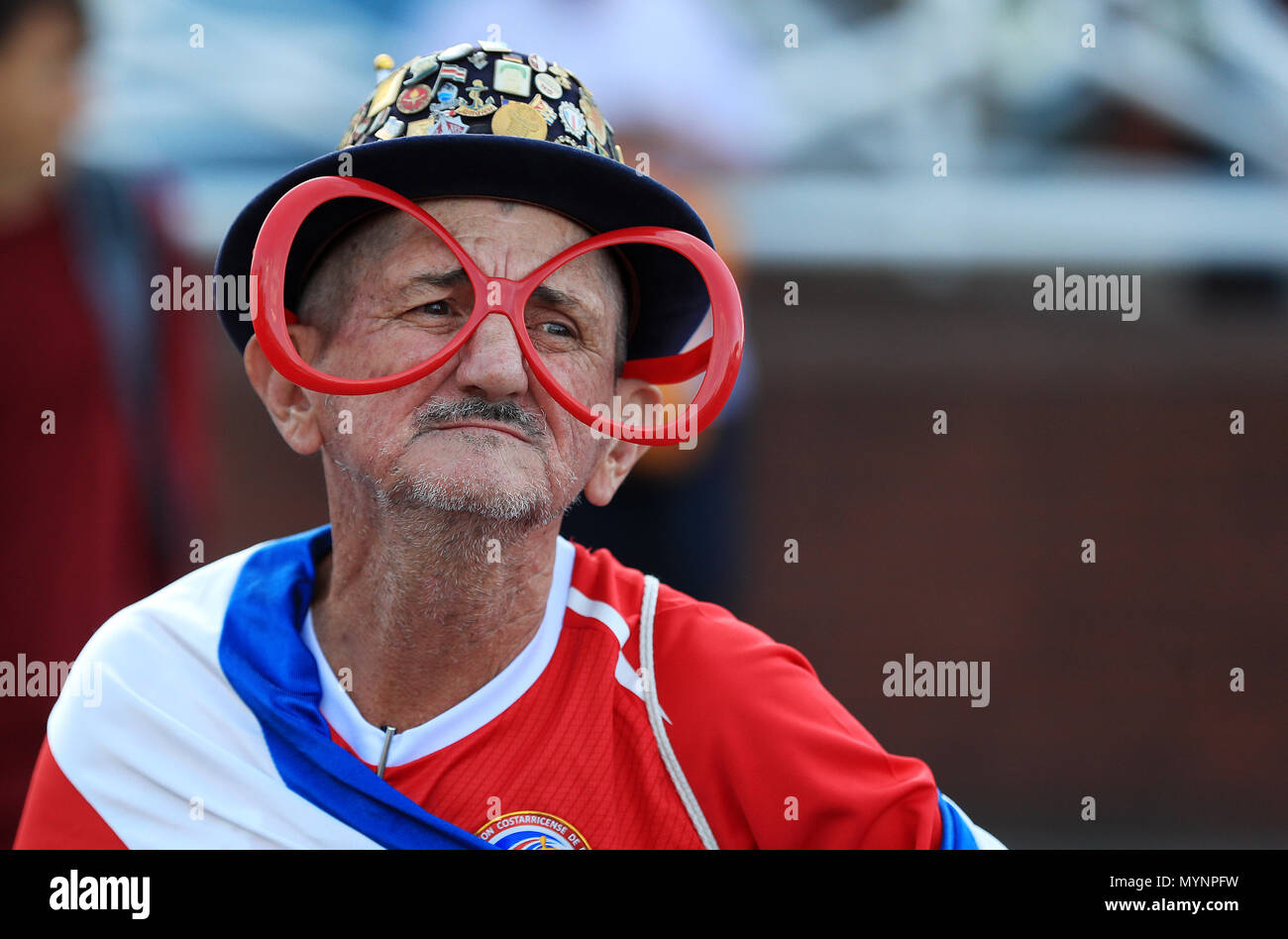 A Costa Rica fan in fancy dress during the International Friendly match ...