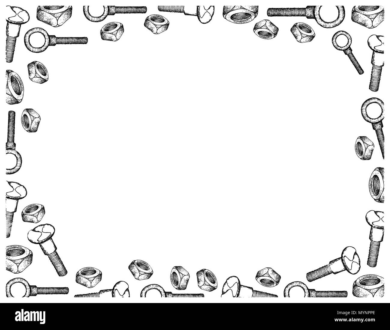 Manufacturing and Industry, Illustration Hand Drawn Sketch Frame of ...