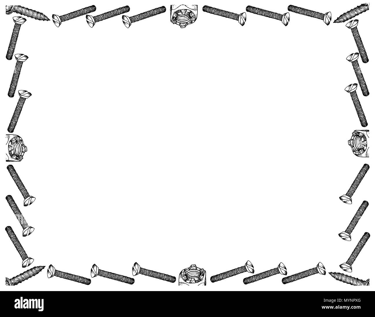Manufacturing and Industry, Illustration Hand Drawn Sketch Frame of ...