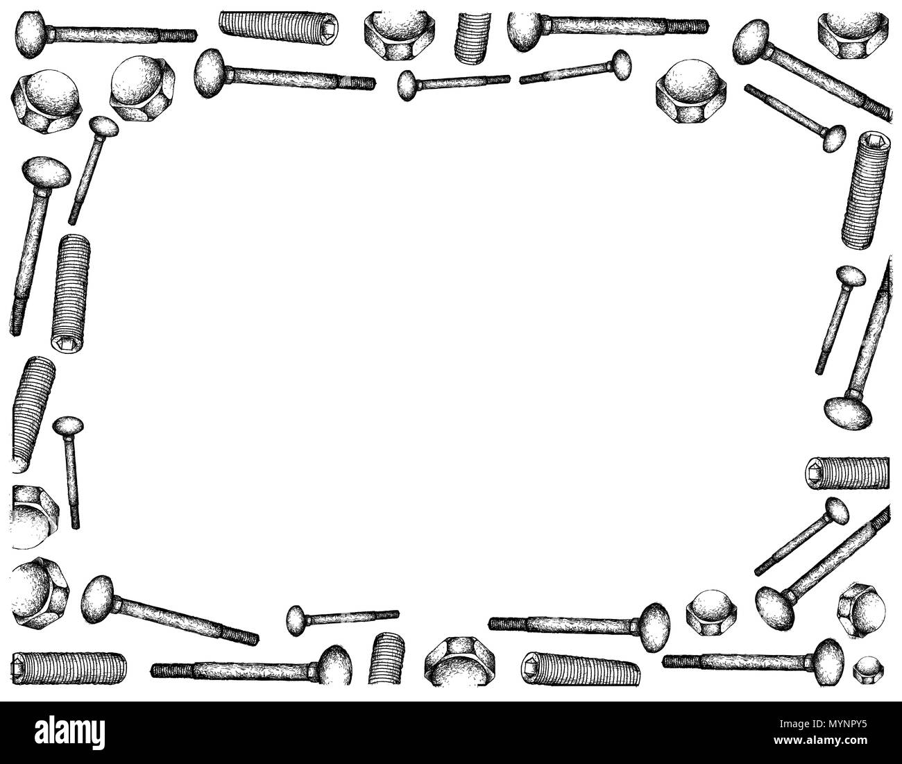 Manufacturing and Industry, Illustration Hand Drawn Sketch Frame of ...