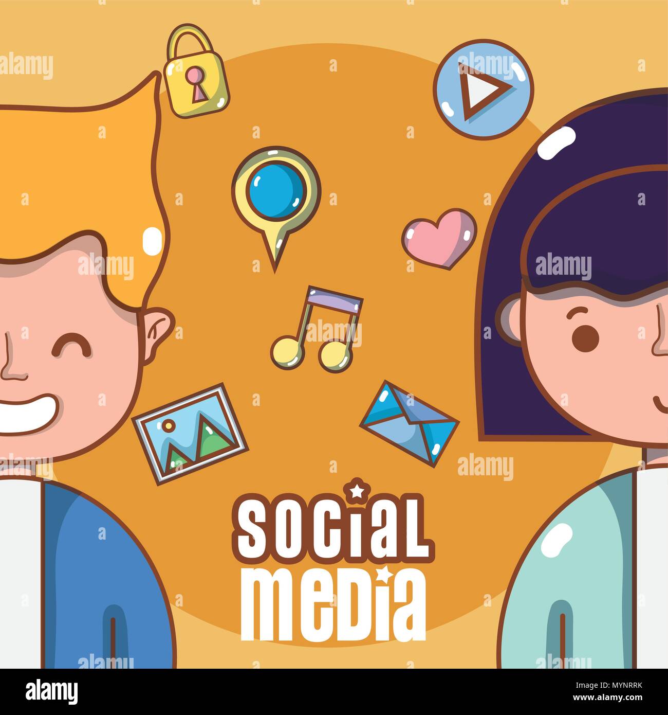 Woman social media symbols Stock Vector Images - Alamy