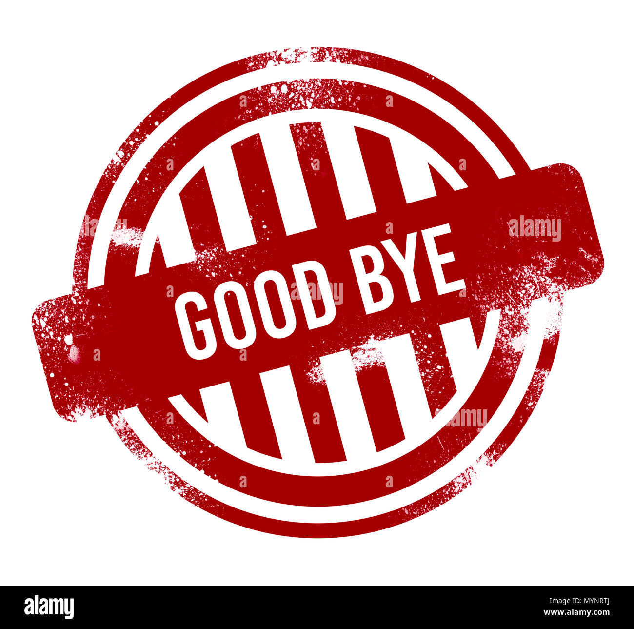 good bye - red grunge button, stamp Stock Photo - Alamy