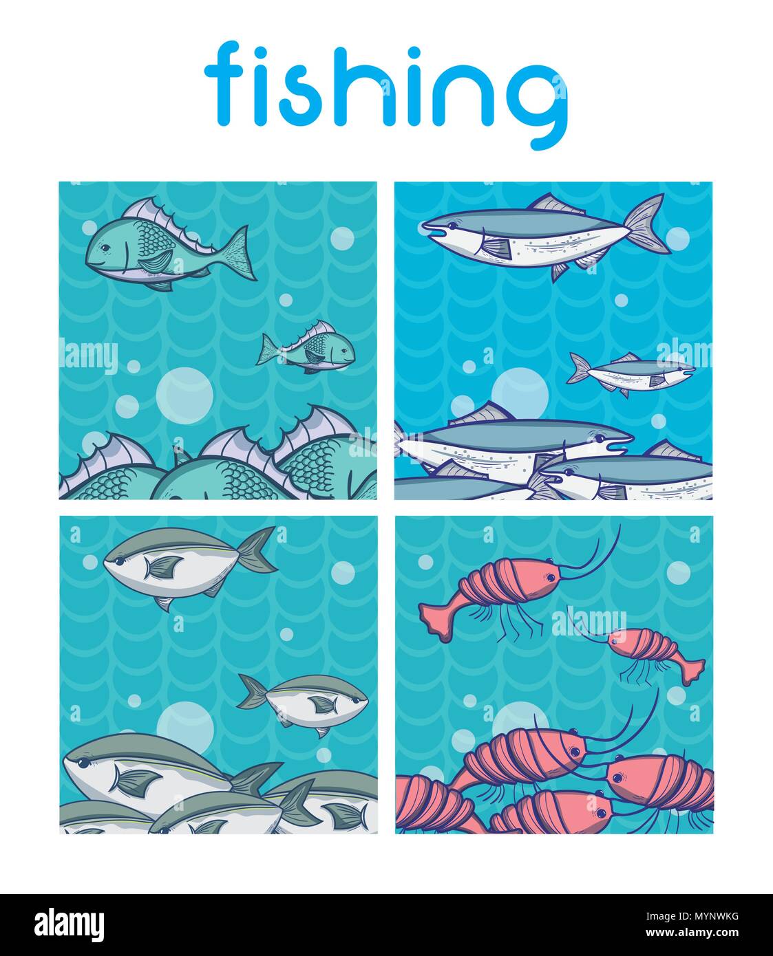 Freshwater fish types illustration Stock Vector Images - Alamy