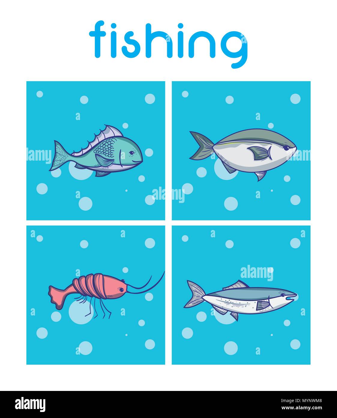 Set of fishing cartoons Stock Vector Image & Art - Alamy