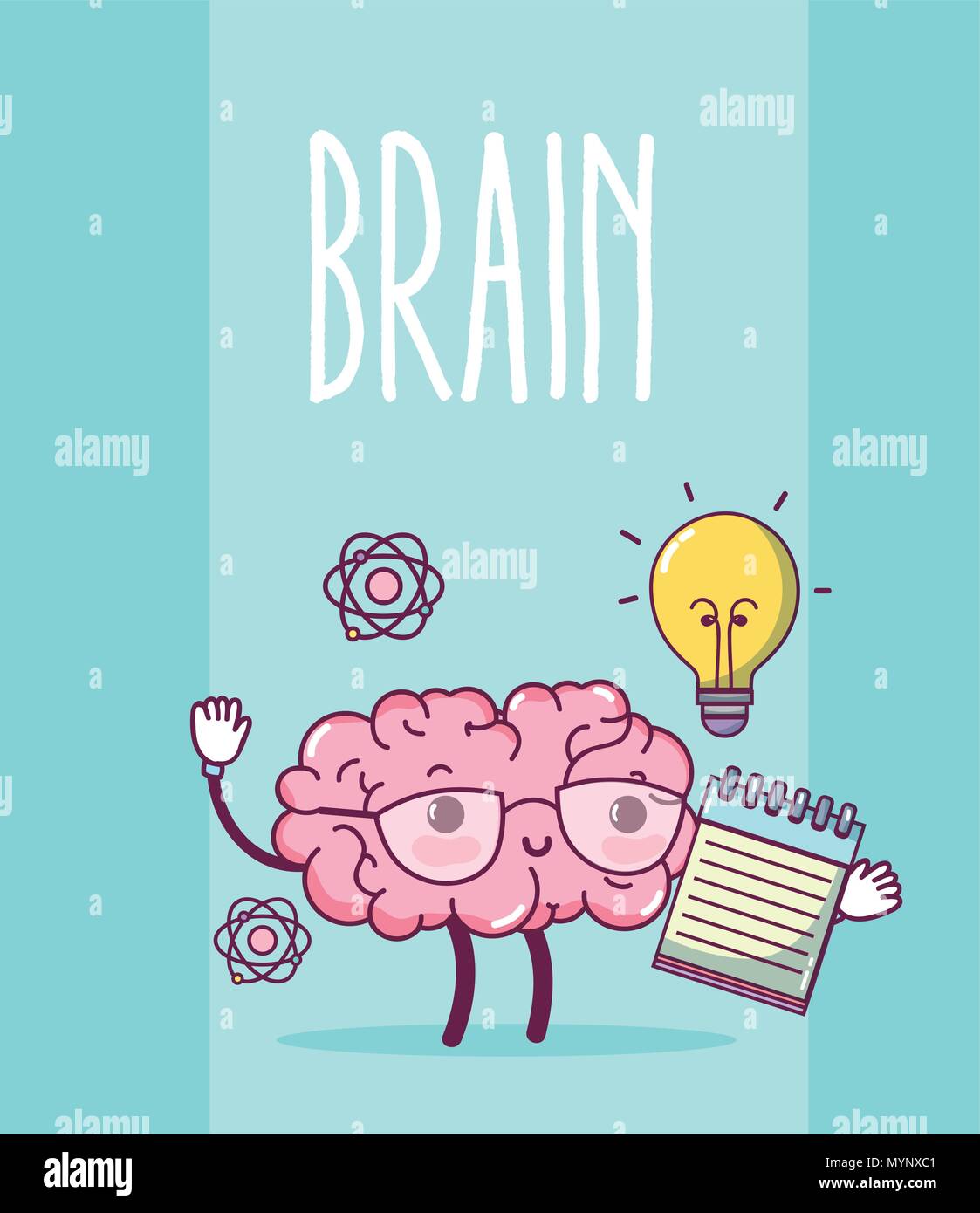 Cute brain cartoon Stock Vector Image & Art - Alamy