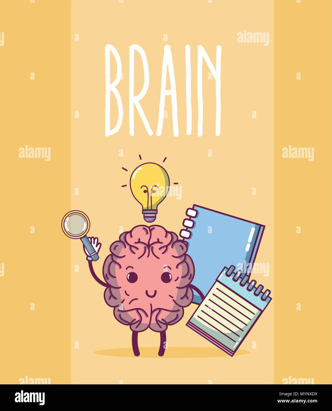 Cute brain cartoon Stock Vector Image & Art - Alamy