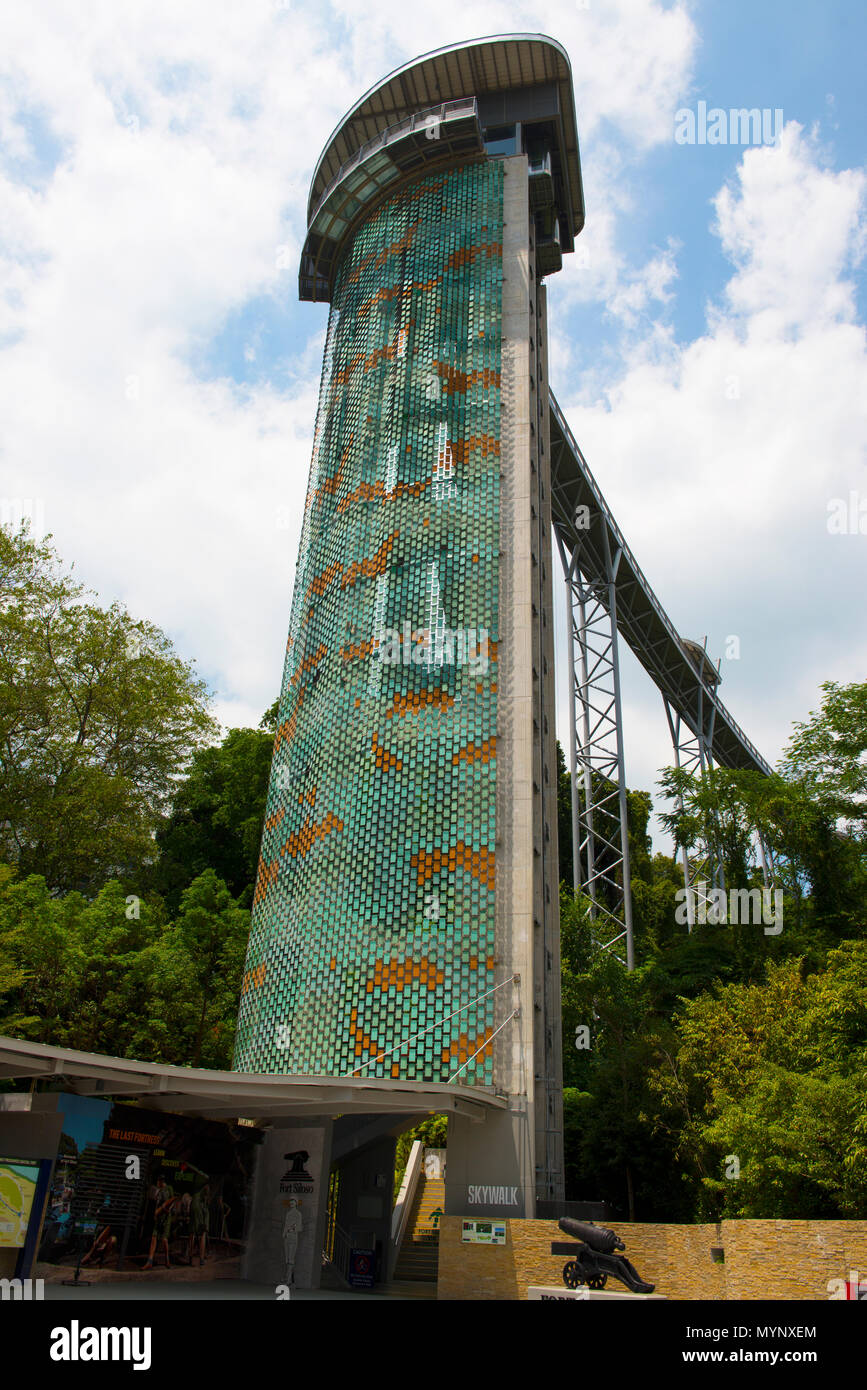 Lift to skyway, Fort Siloso, sentosa Island Singapore Stock Photo - Alamy