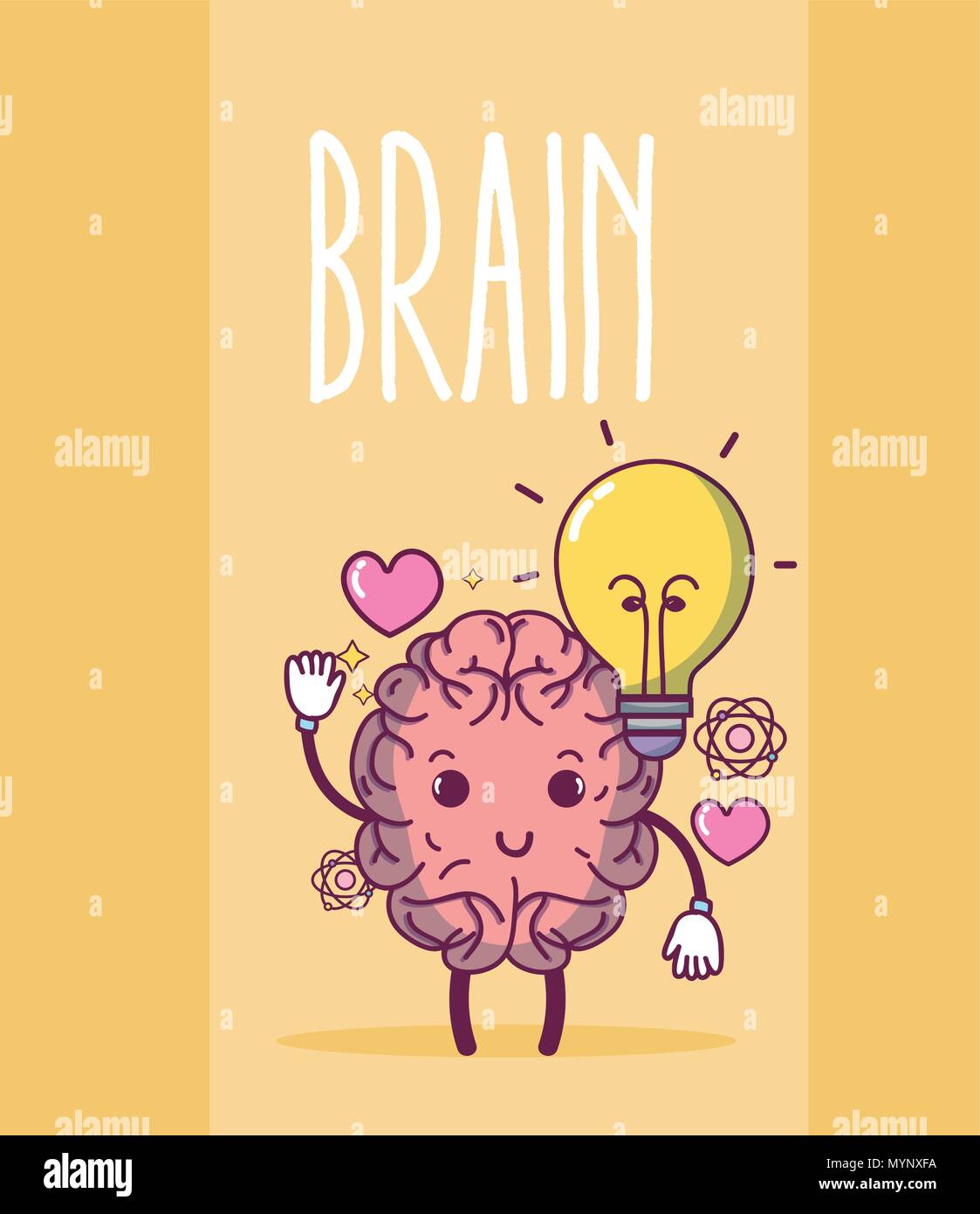 Cute brain cartoon Stock Vector Image & Art - Alamy
