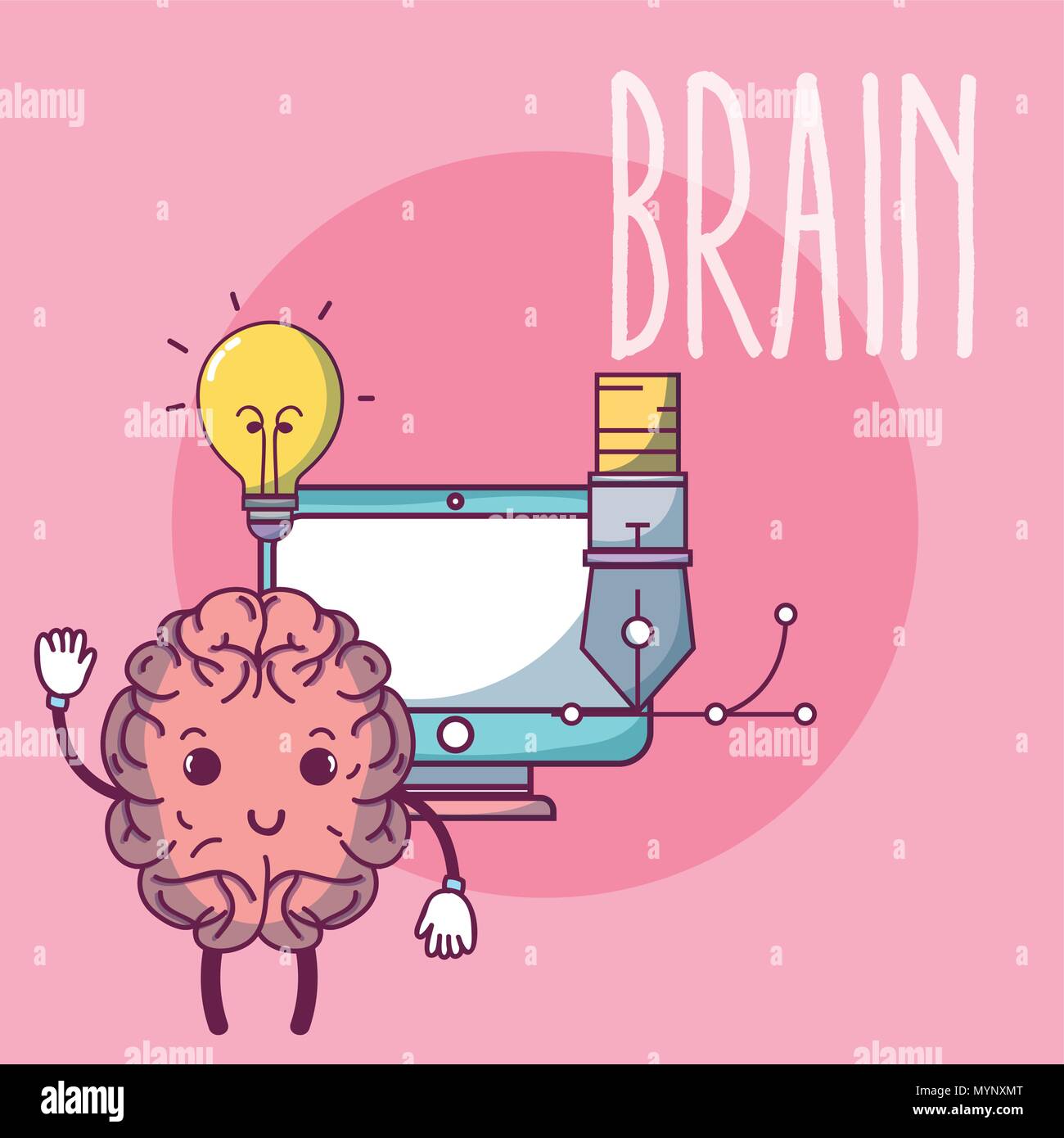 Cute brain cartoon Stock Vector Image & Art - Alamy