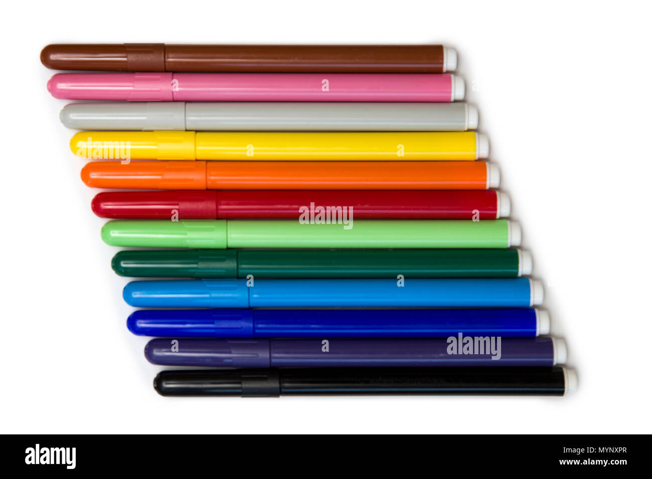 Set many colored markers hi-res stock photography and images - Alamy