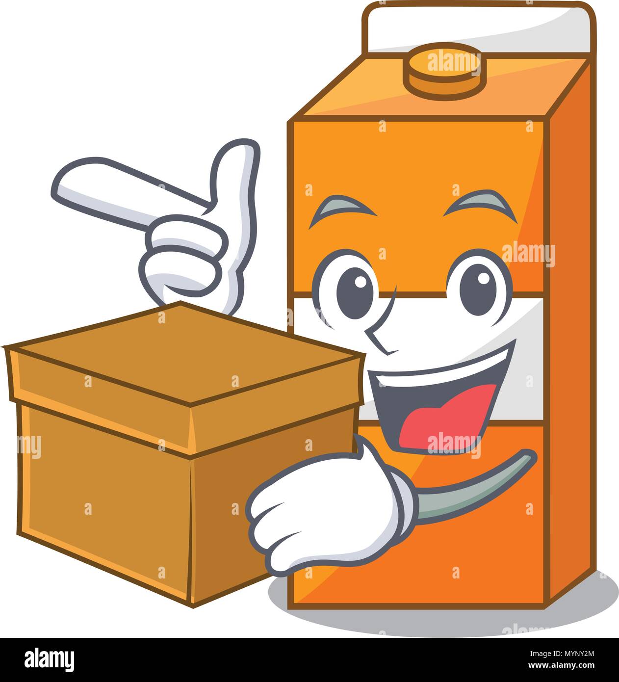 With box package juice character cartoon Stock Vector Image & Art - Alamy