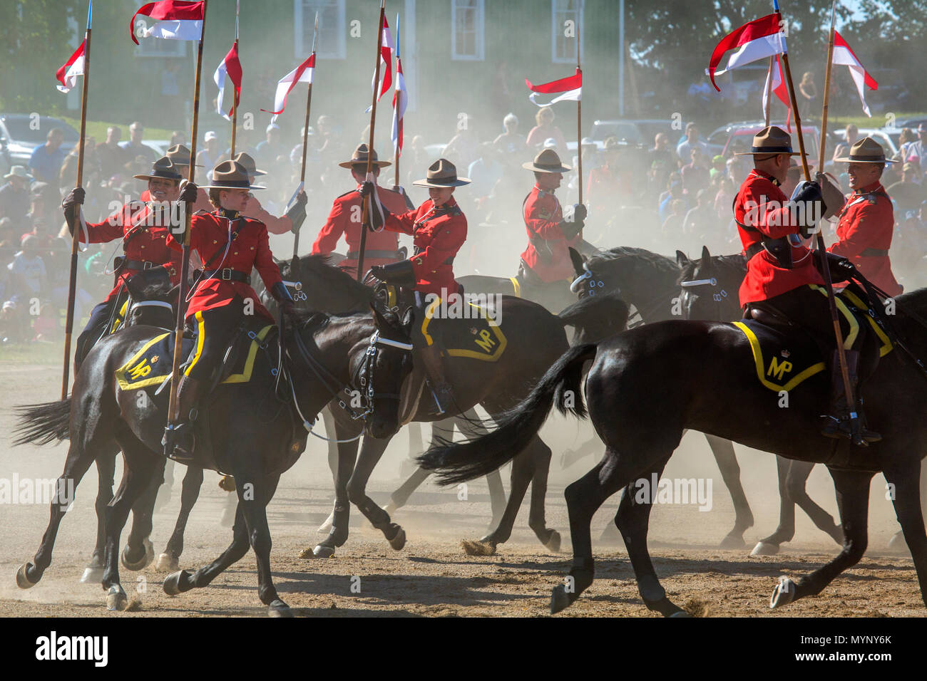 Royal Canadian Mounted Police RCMP musical ride. Beachburg Ontario ...