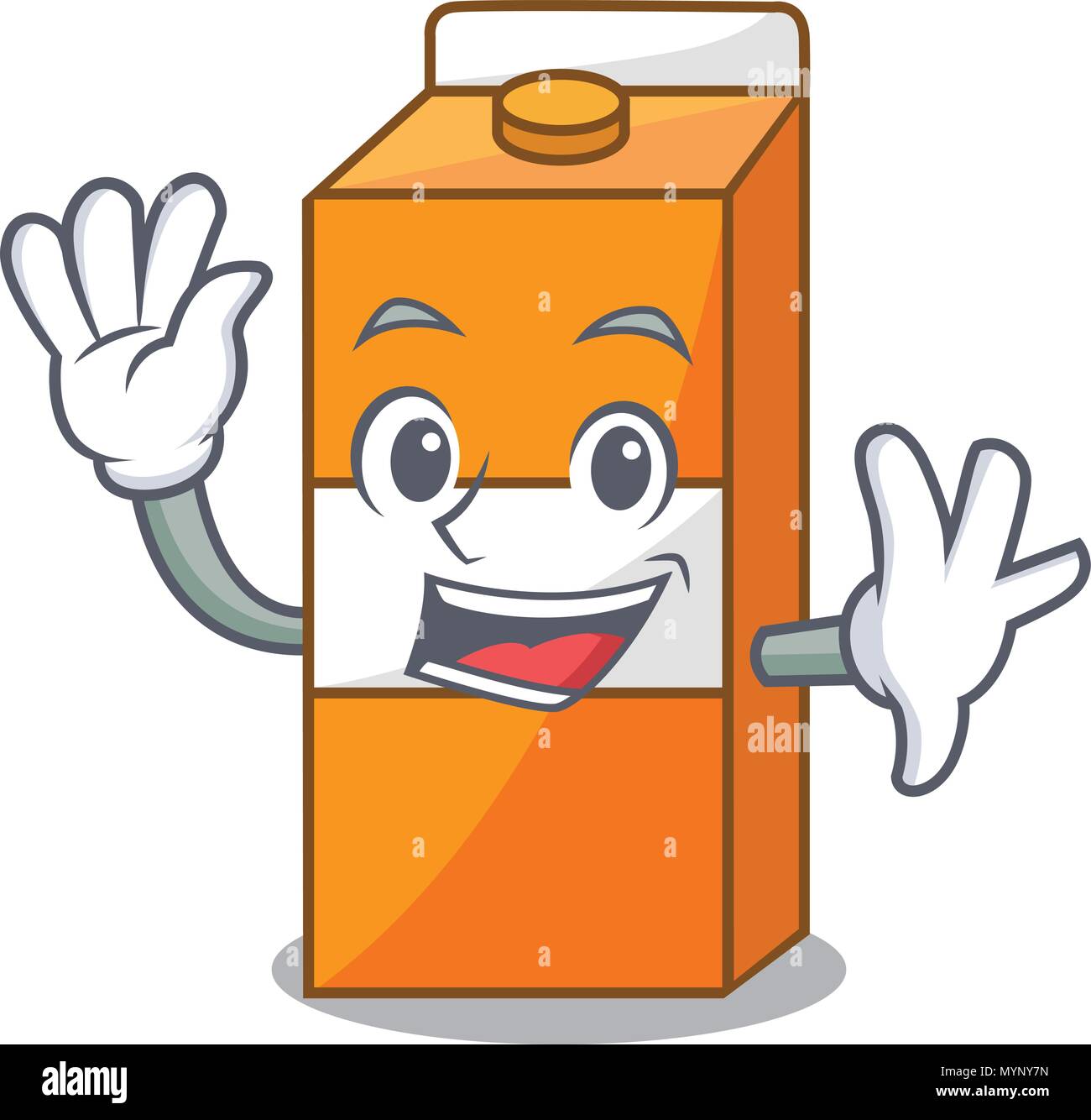 Waving package juice character cartoon Stock Vector Image & Art - Alamy
