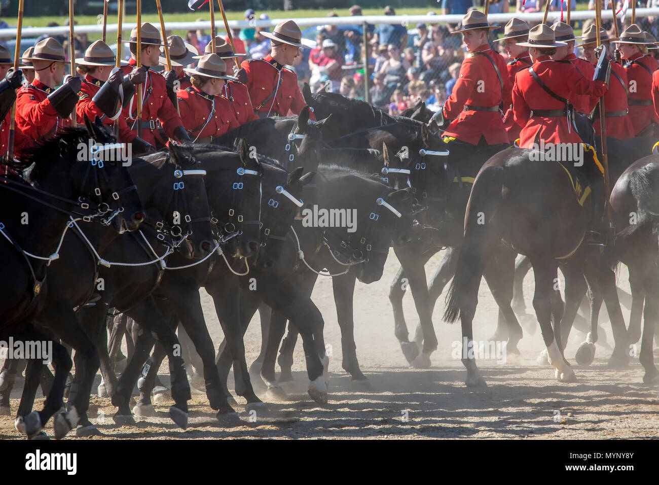 Royal Canadian Mounted Police RCMP musical ride. Beachburg Ontario ...