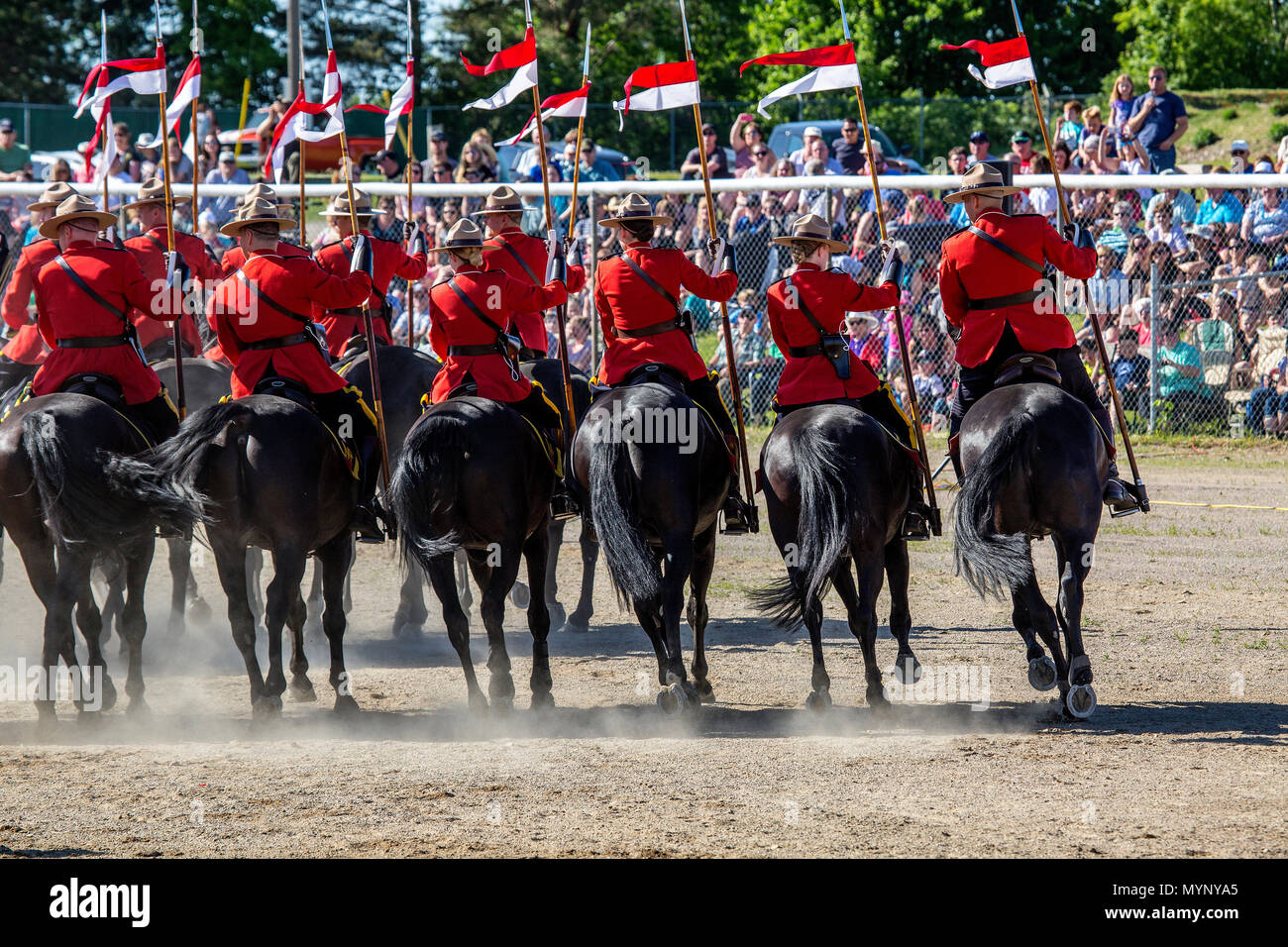 Royal Canadian Mounted Police RCMP musical ride. Beachburg Ontario ...