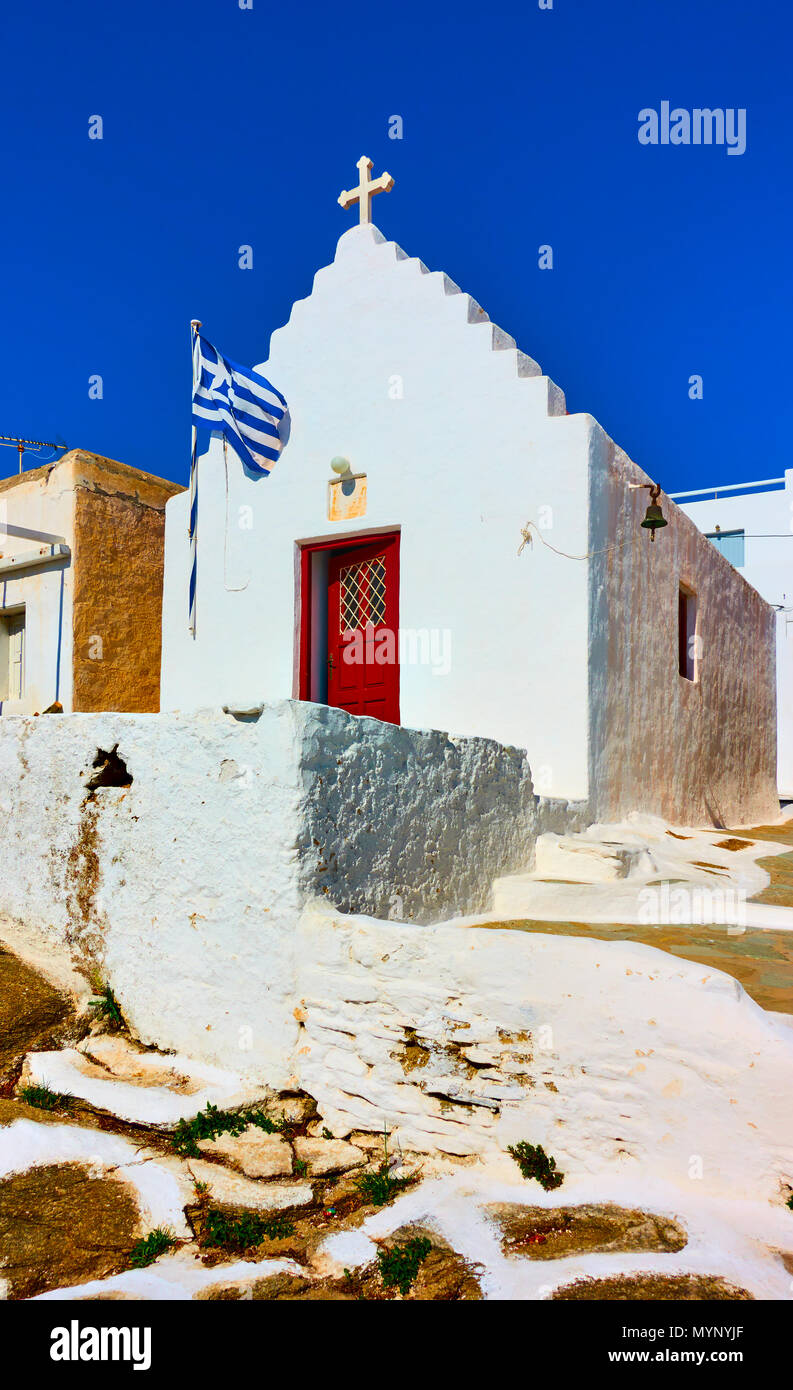 Mykonos greek flag hi-res stock photography and images - Alamy