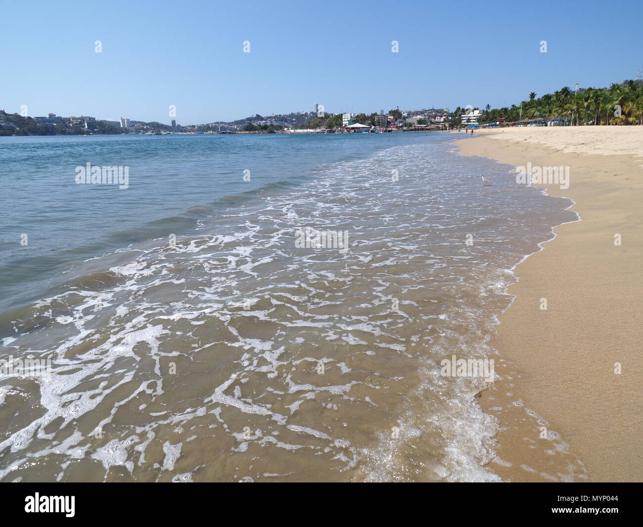 Spectacular sandy beach at bay of ACAPULCO city in Mexico with luxury ...