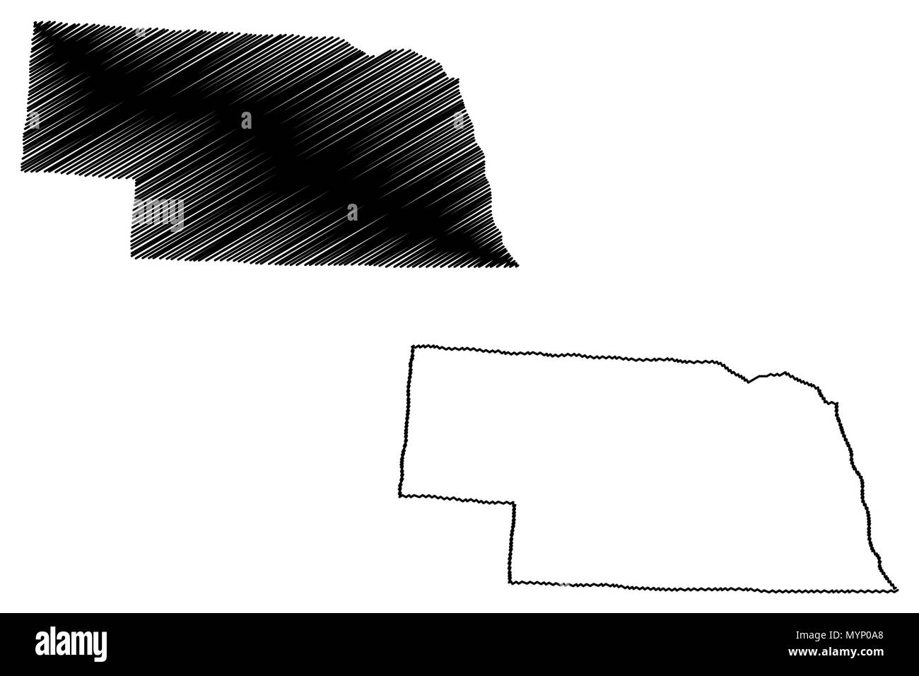 Nebraska outline vector hi-res stock photography and images - Alamy