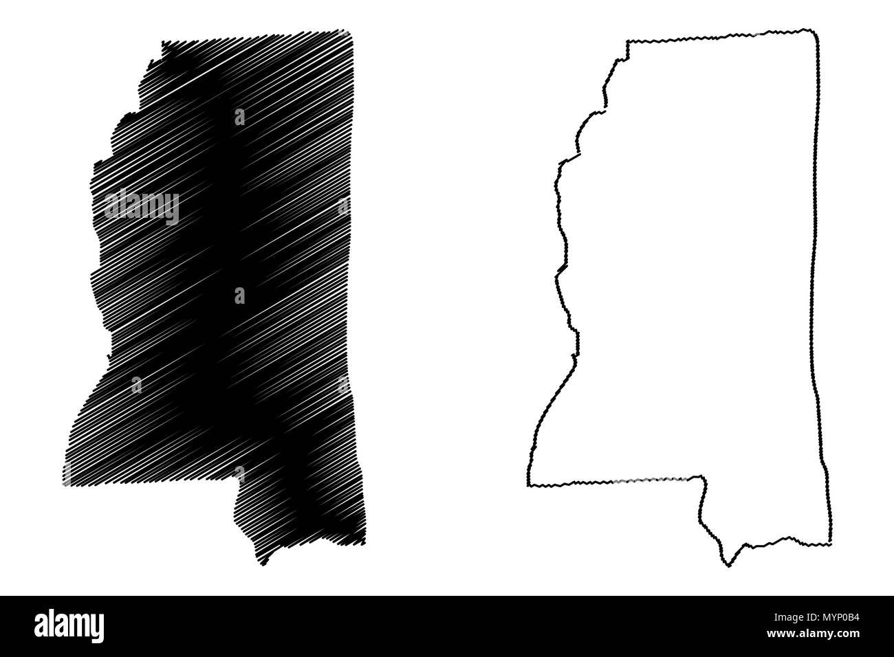 Mississippi map vector illustration, scribble sketch Mississippi map Stock Vector Image & Art ...