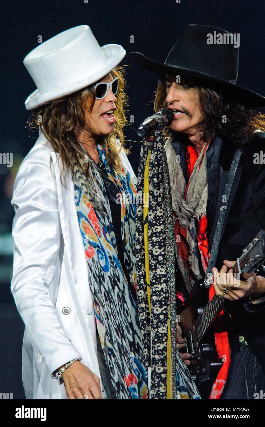 AEROSMITH performing live at Staples Center in Los Angeles, CA USA in ...