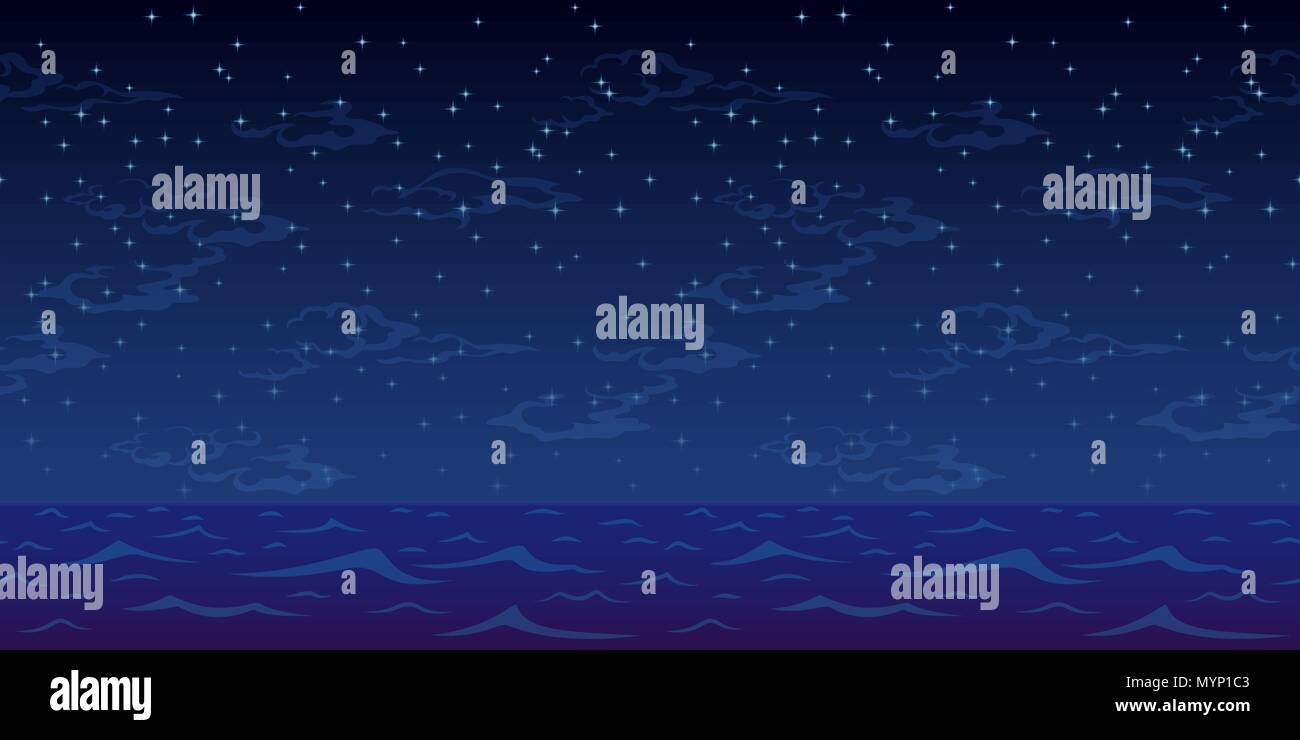 Night Sea and Star Sky Stock Vector Image & Art - Alamy