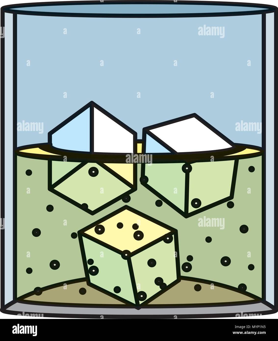 color vodka glass beverage with cubes ice Stock Vector Image & Art - Alamy