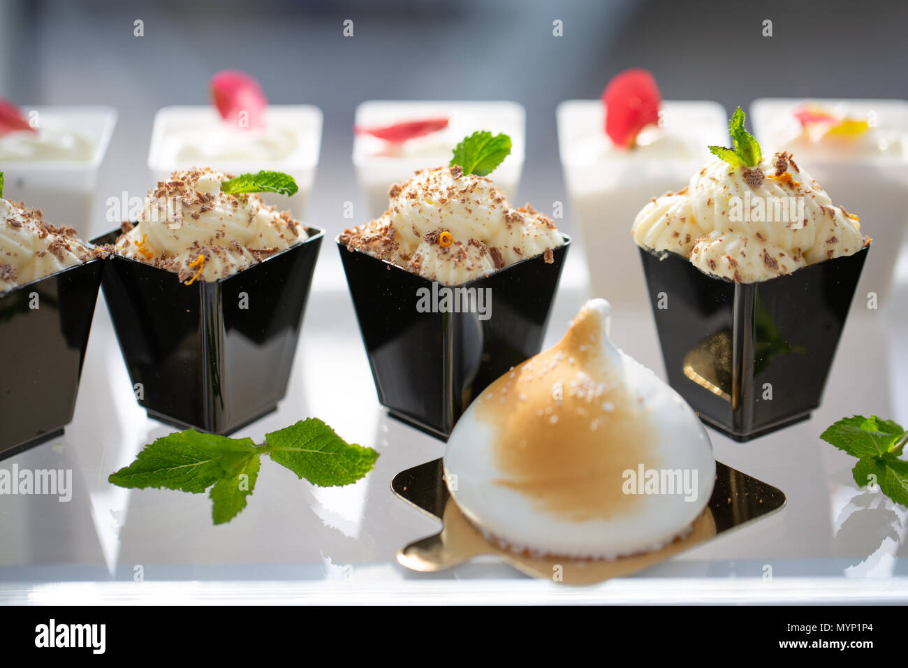 Dessert buffet line at a buffet table. laxheri reception Stock Photo ...