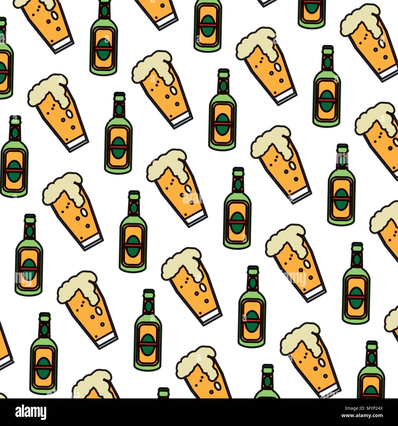 color schnapps liquor bottle and beer glass background Stock Vector ...