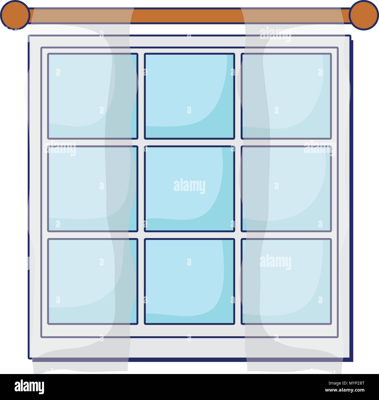 window frame with veil curtain design Stock Vector Image & Art - Alamy