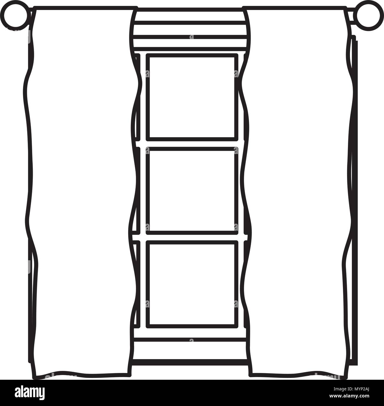 line window frame with veil curtain design Stock Vector Image & Art - Alamy