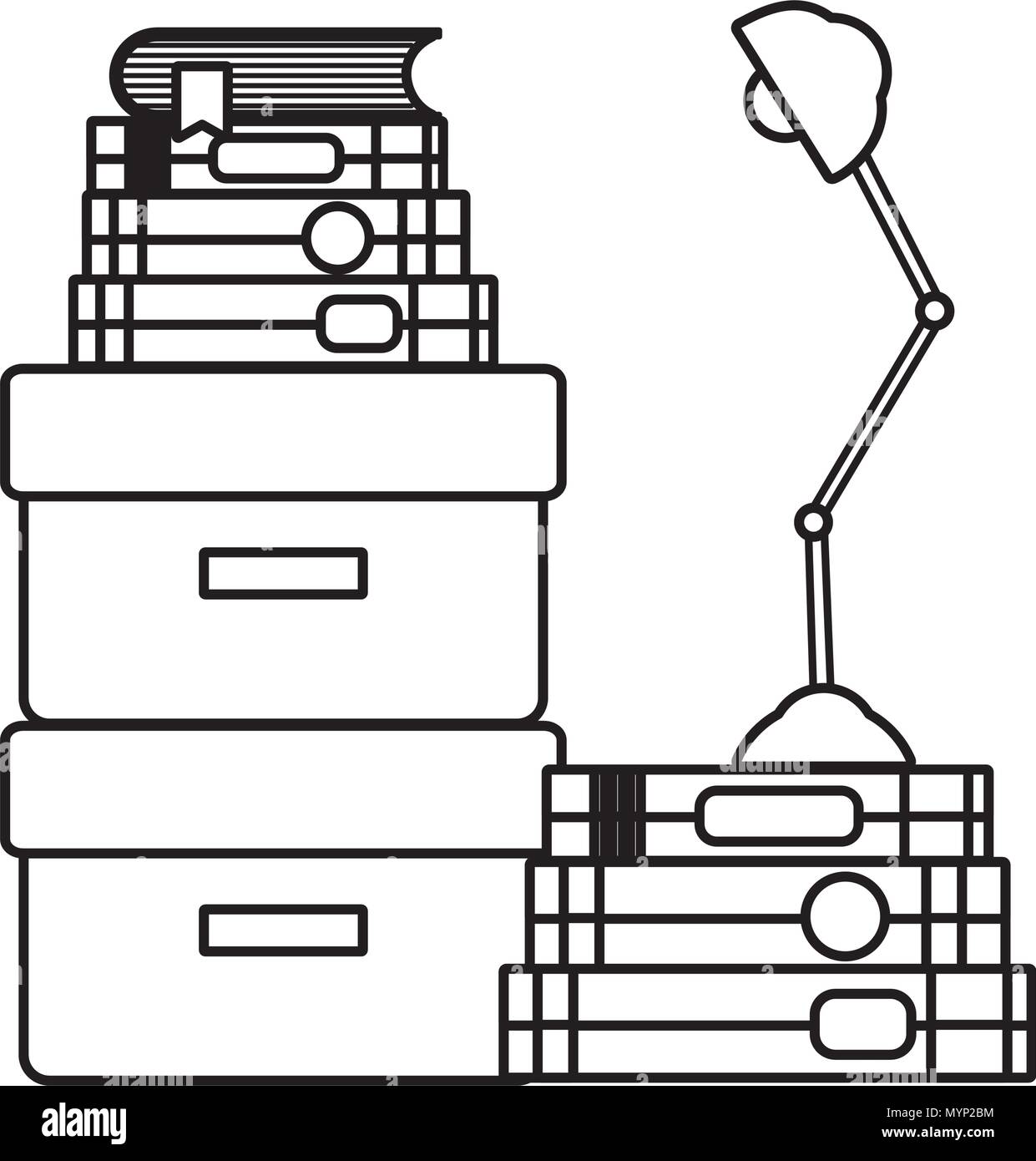 Bookshelf boxes Stock Vector Images - Alamy