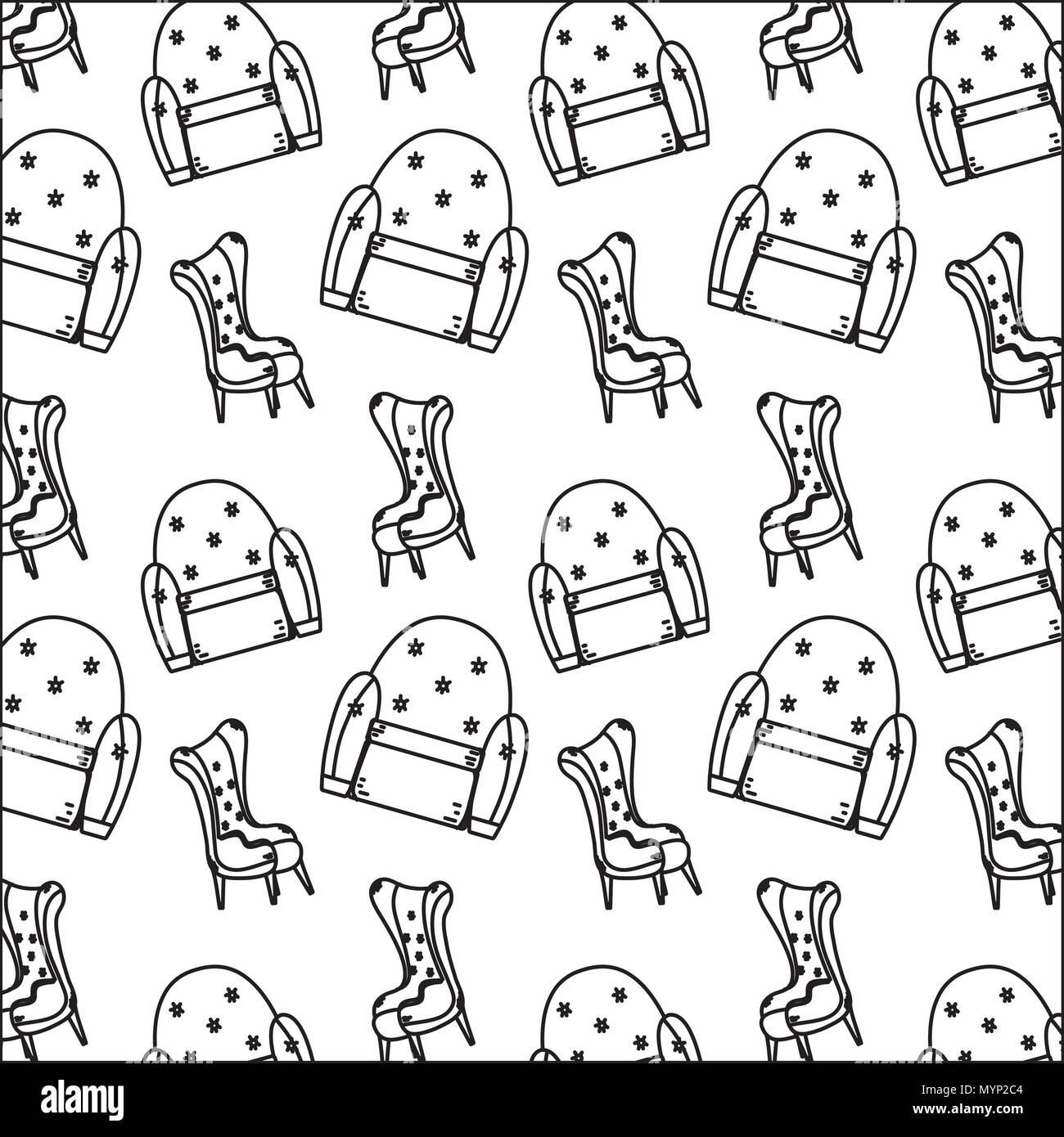 line chair modern object with armchair background Stock Vector Image ...