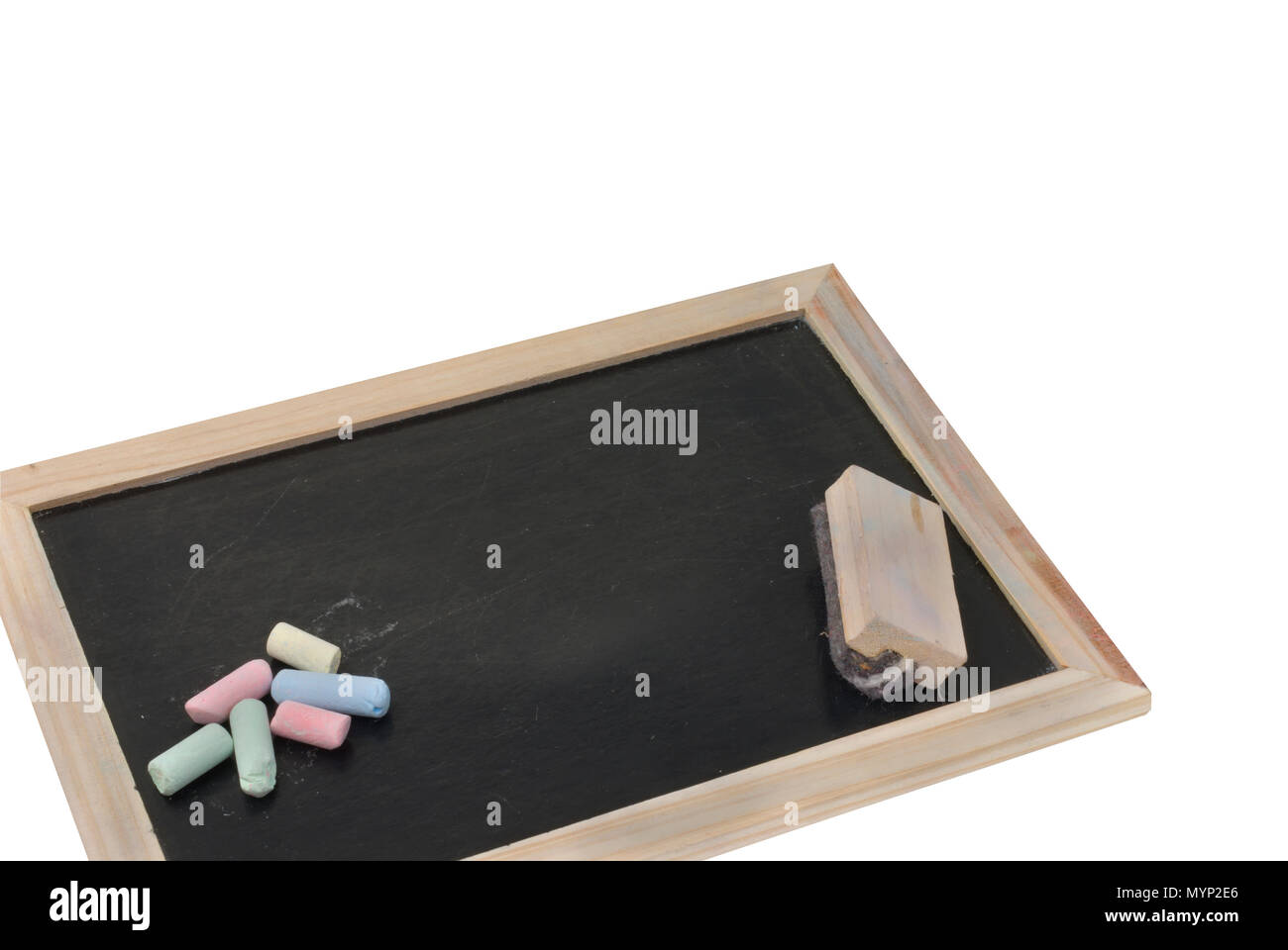 An Isolated blackboard on a white background Stock Photo - Alamy