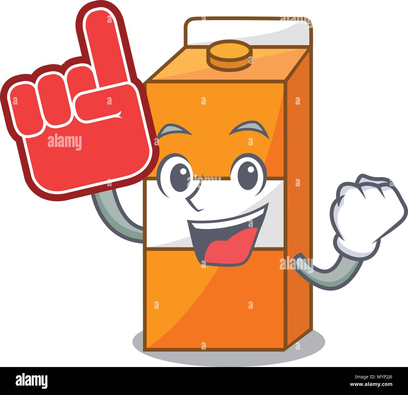 Foam finger package juice mascot cartoon Stock Vector Image & Art - Alamy