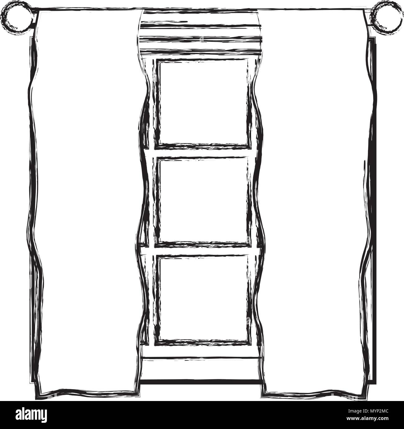 grunge window frame with veil curtain design Stock Vector Image & Art ...