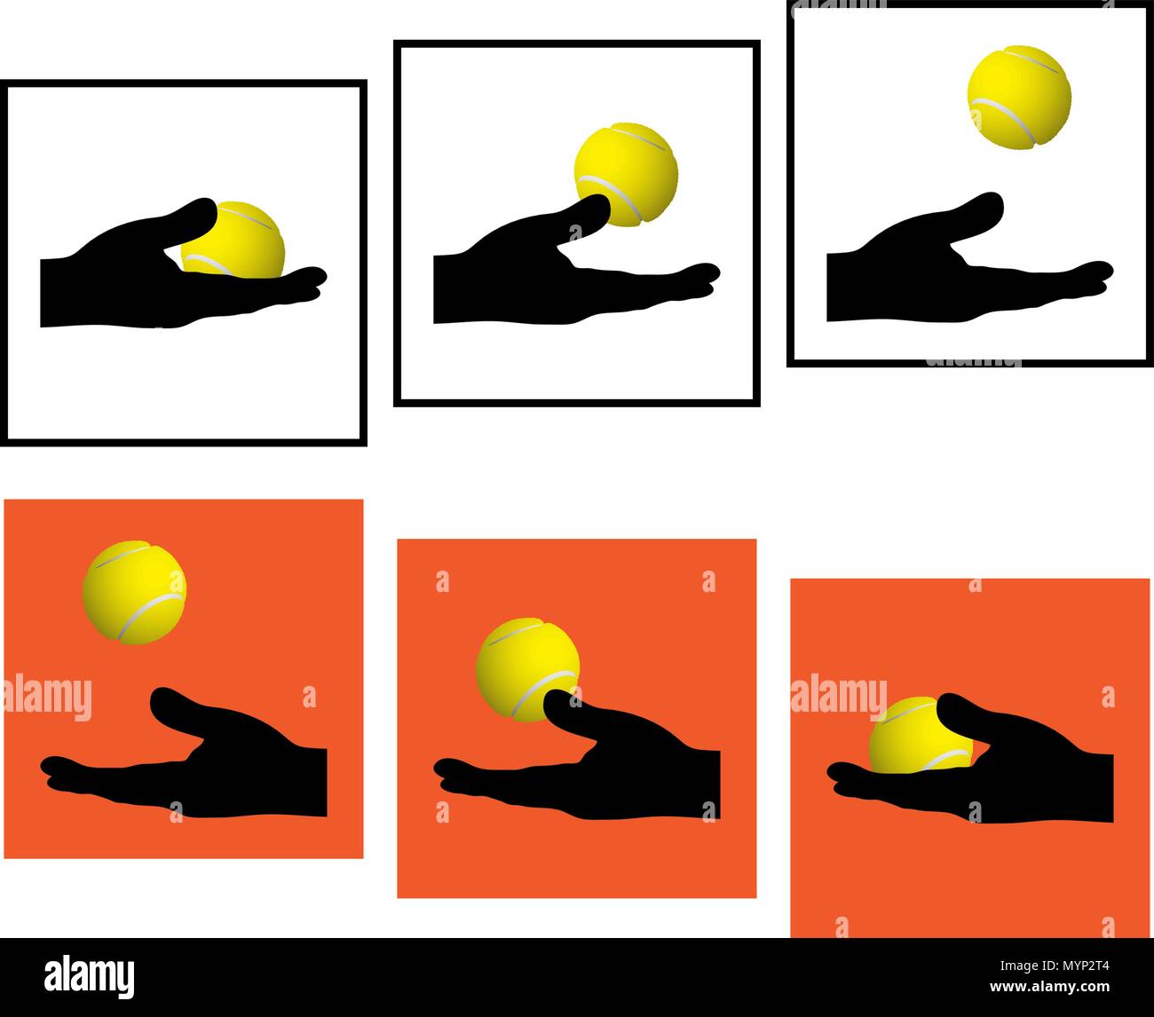 Tennis ball in hand Stock Vector Image & Art - Alamy