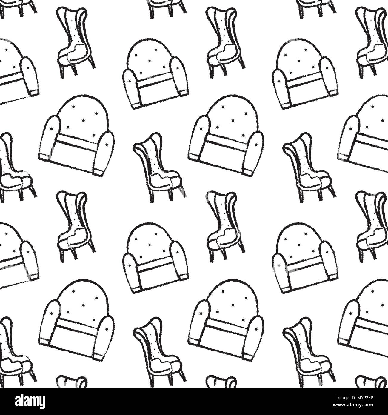 grunge chair modern object with armchair background Stock Vector Image ...