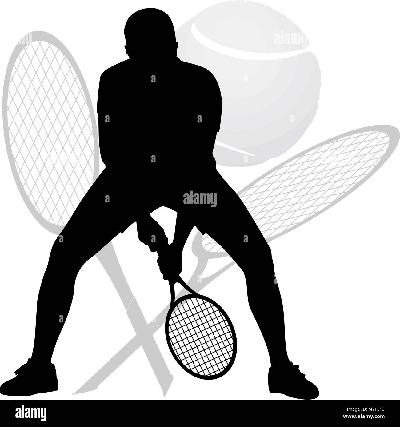 Tennis player silhouette Stock Vector Image & Art - Alamy