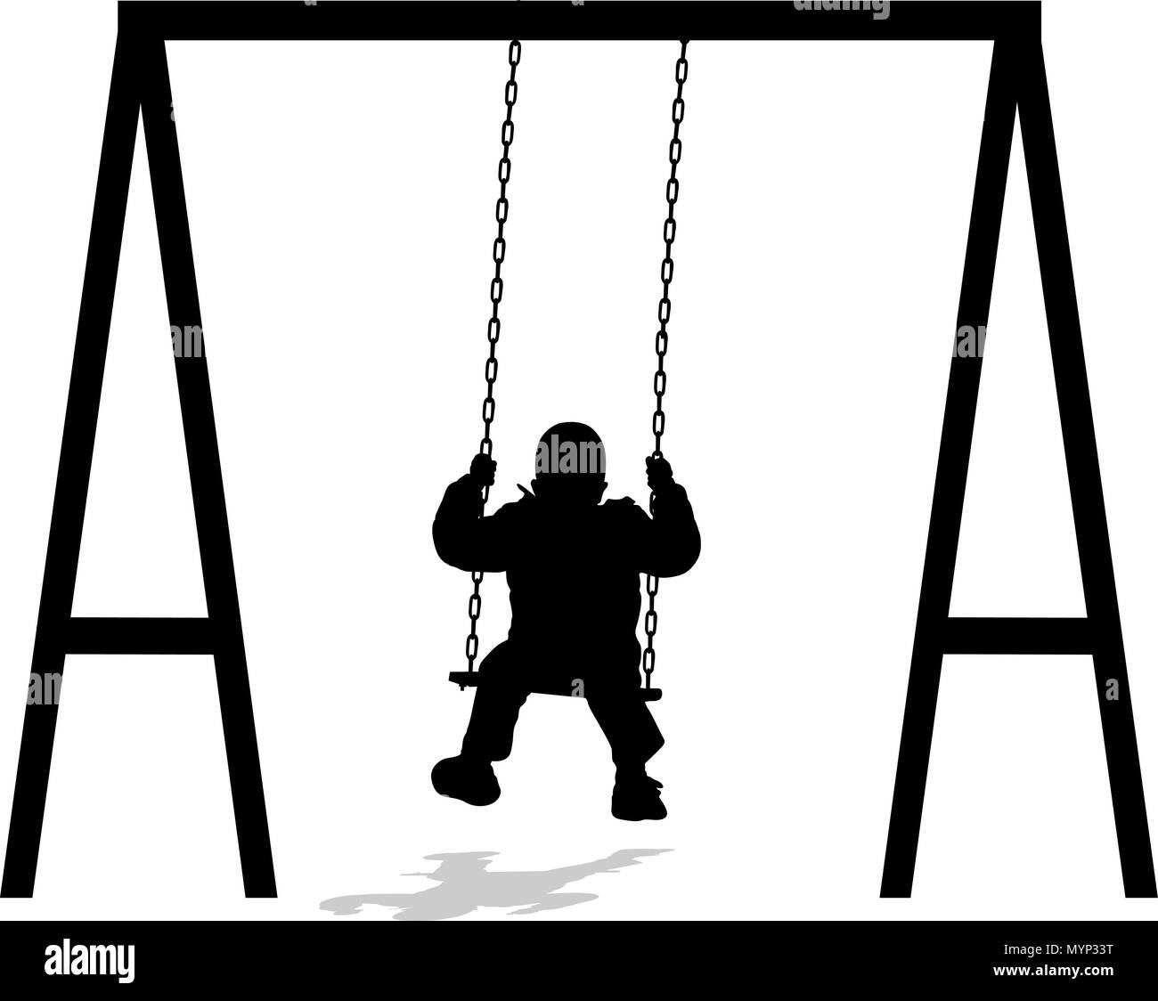 Boy swinging on the swing Stock Vector Image & Art - Alamy