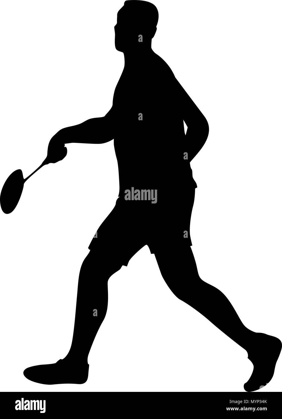Young man playing badminton Stock Vector Image & Art - Alamy