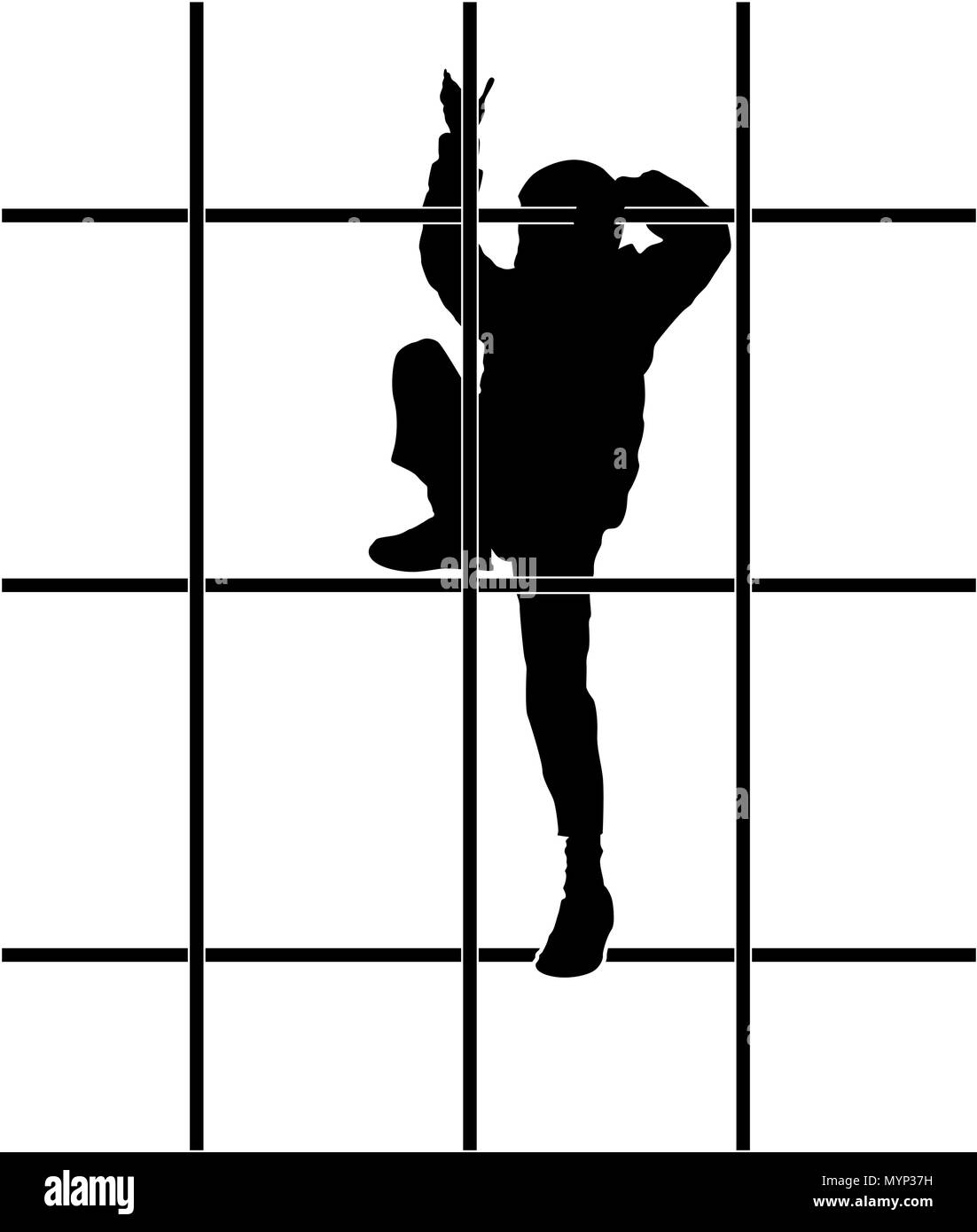 Boy climbing frame Stock Vector Images - Alamy