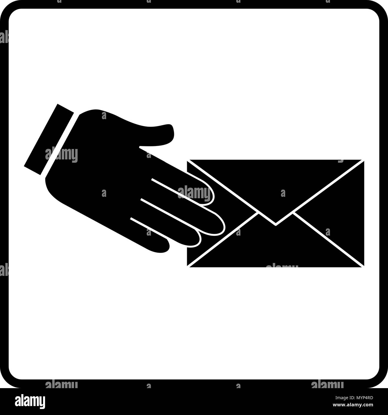 Pictogram envelope icon outline Black and White Stock Photos & Images ...