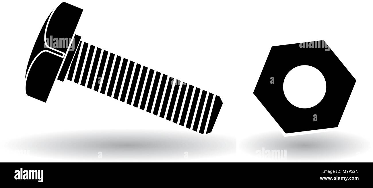 Vector illustration of screw, black and white Stock Vector Image & Art ...